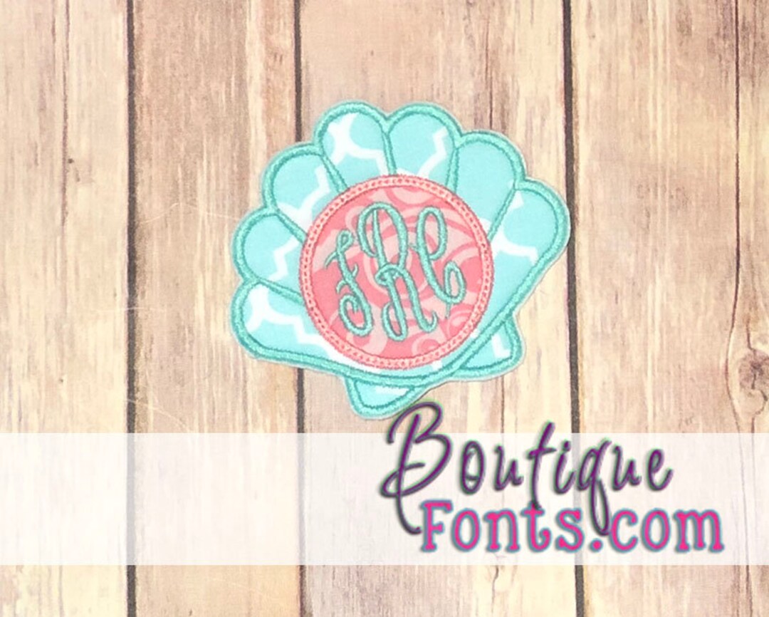 Seashell Monogram Frame Applique Embroidery Design Instant Download - Etsy