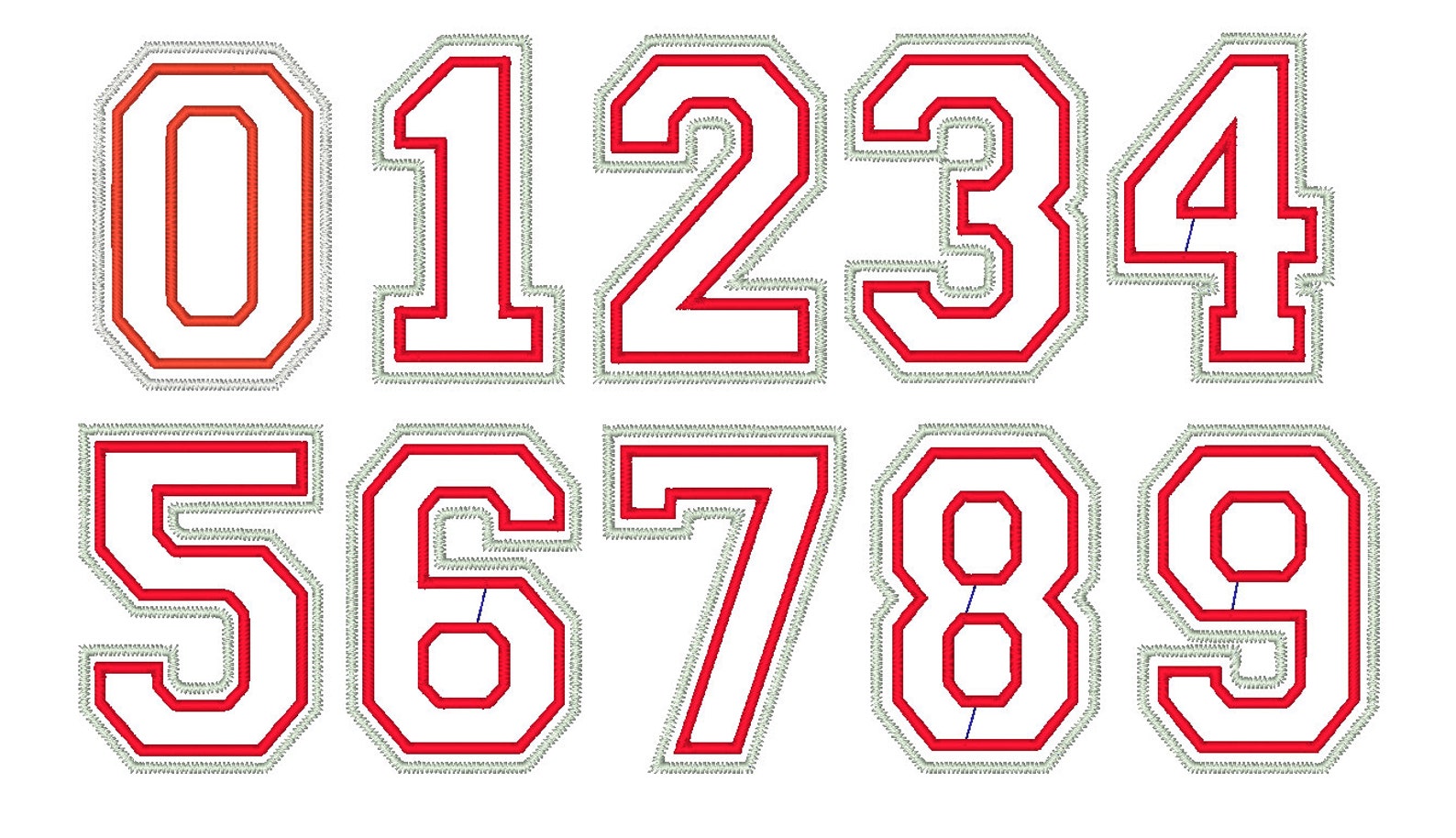 Double Applique Varsity Numbers Instant Download - Etsy