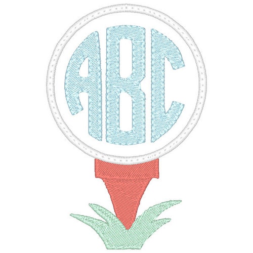 Golf Tee Monogram Frame Applique Embroidery Design Instant - Etsy