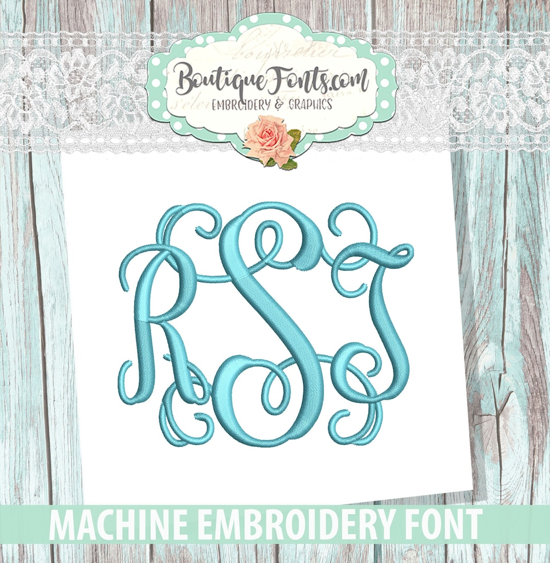 Interlocking Monogram Embroidery Font Set - Instant Download - Etsy