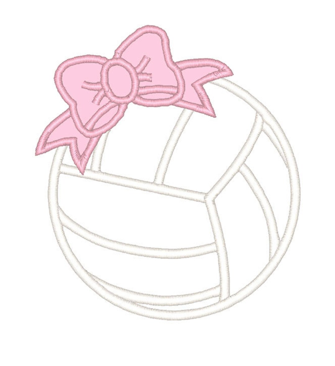Volley Ball Bow Applique Embroidery Design - Instant Download - Etsy