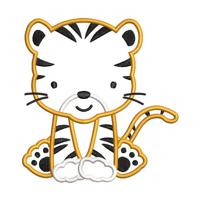 Baby Tiger Applique Embroidery Design - Instant Download - Etsy