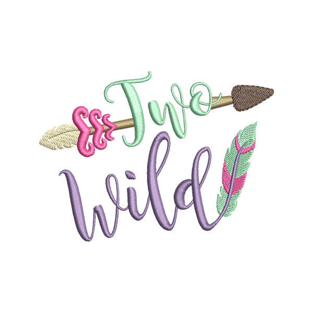 Two Wild Birthday Embroidery Design - Instant Download - Etsy