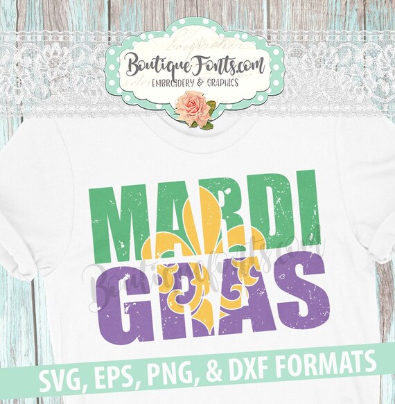 Distressed Mardi Gras FDL Text Svg Cut File Instant Download | Etsy