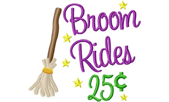 Broom Rides Embroidery Design Instant Download | Etsy