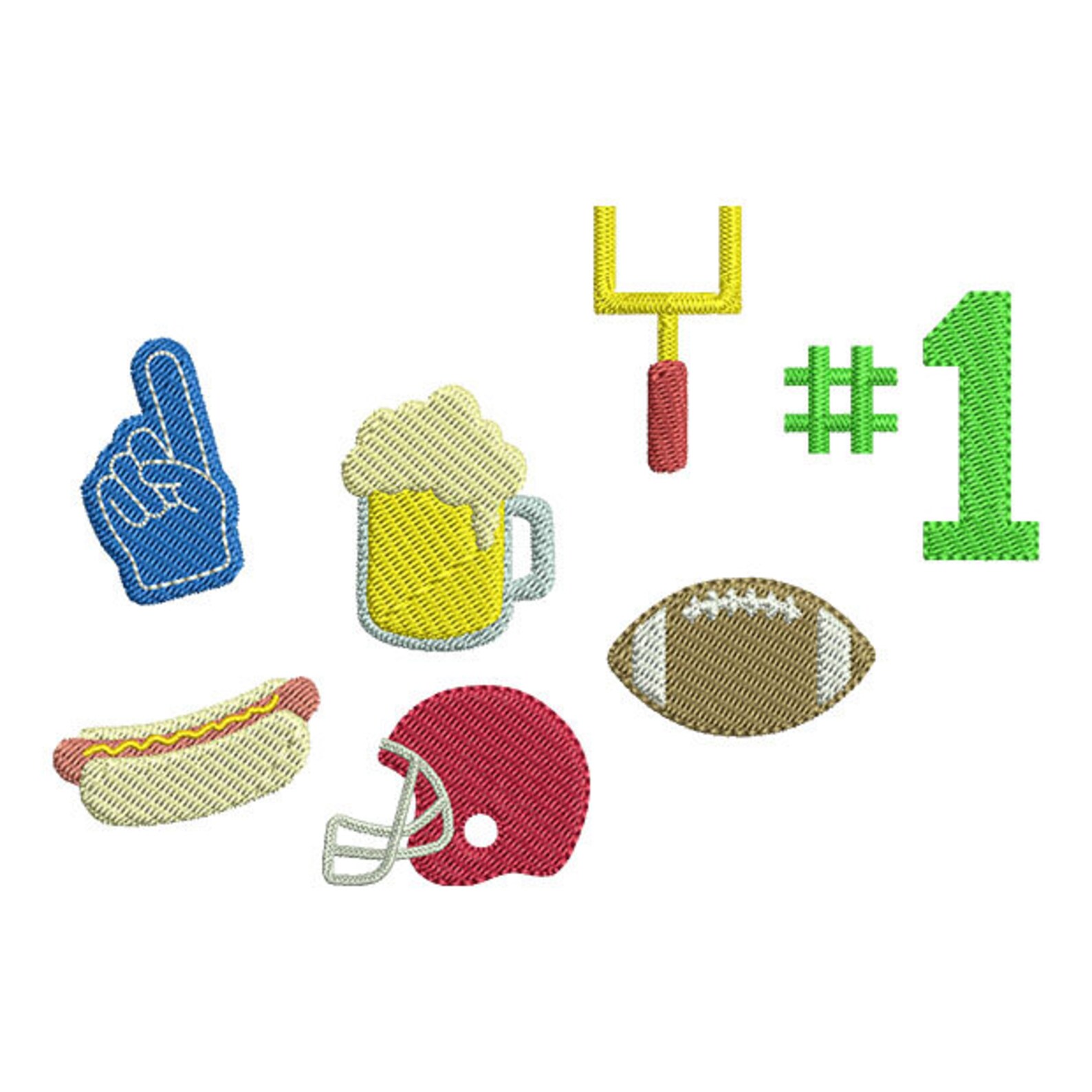 Football Minis Embroidery Design Set Instant Download - Etsy
