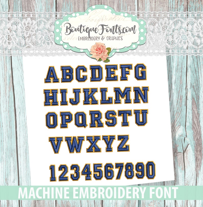 3D Bold College Puff Foam Embroidery Font - INSTANT DOWNLOAD - Etsy