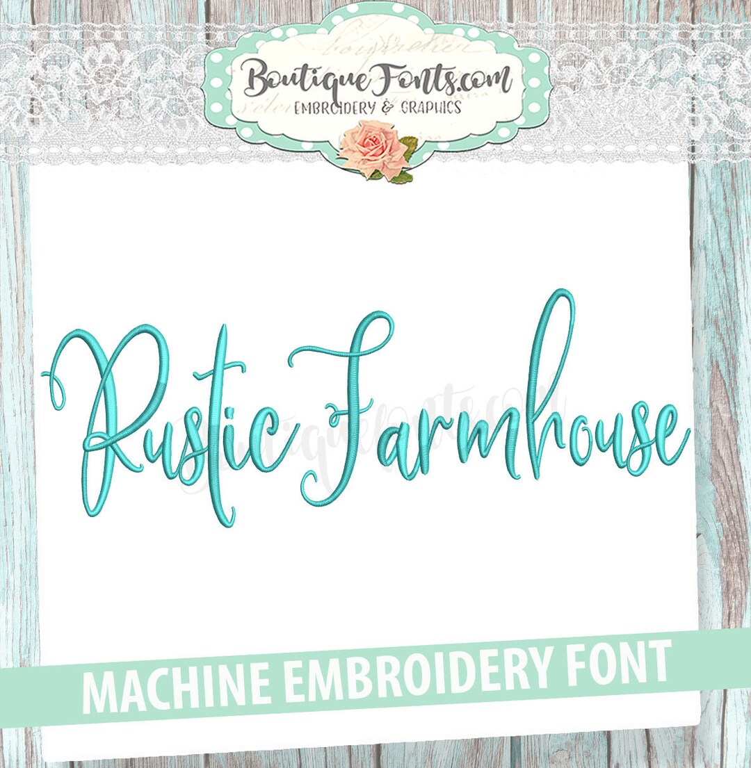 Rustic Farmhouse Font Machine Embroidery Font Set - Instant Download - Etsy