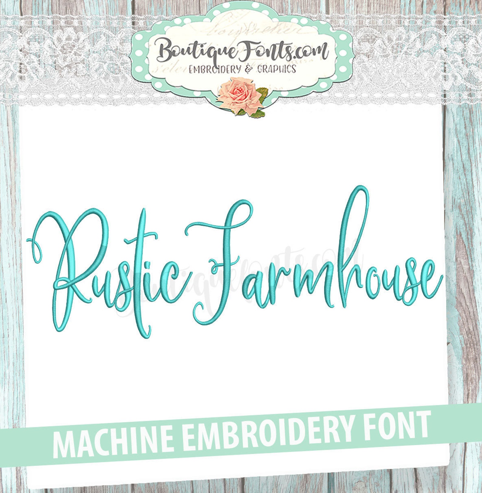 Rustic Farmhouse Font Machine Embroidery Font Set Instant | Etsy