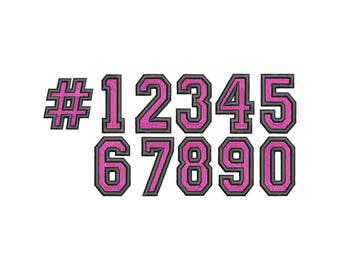 2 Color College Fill Stitch Embroidery Font Instant Download | Etsy