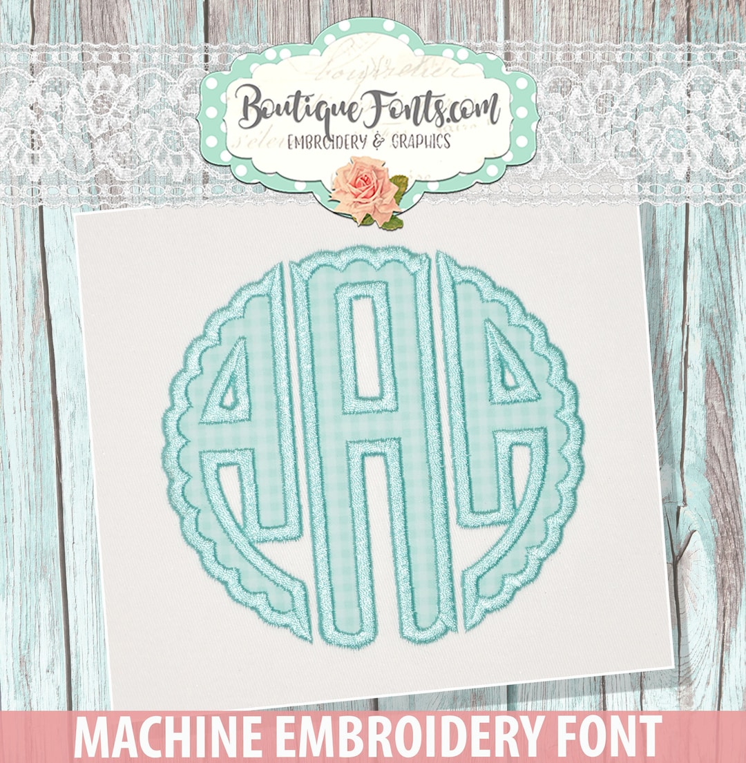Scallop Circle Monogram Applique Embroidery Font - INSTANT DOWNLOAD - Etsy