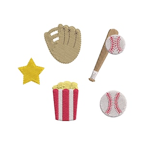 Baseball Minis Machine Embroidery Design Set - Instant Download - Etsy