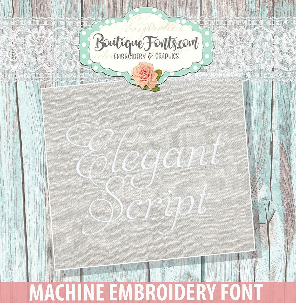 Elegant Embroidery Script Font Set - Instant Download - Etsy