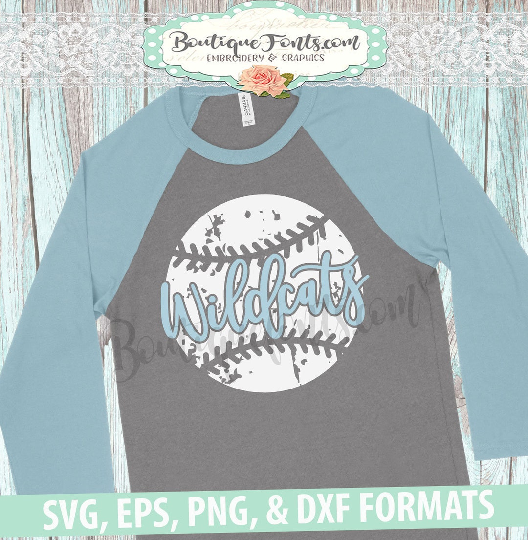 Distressed Wildcats Baseball SVG Grunge SVG and DXF Cut Files - Instant ...