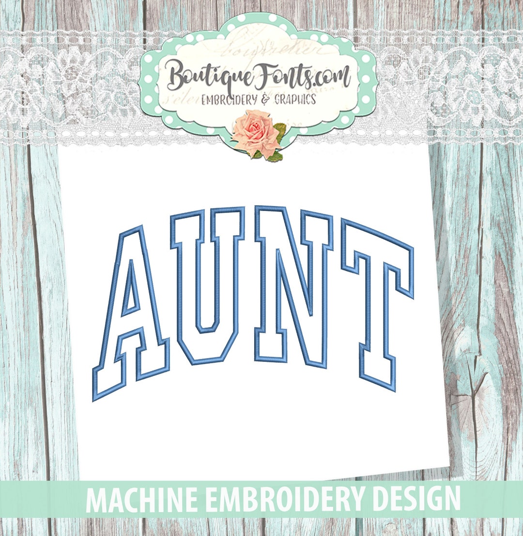 Aunt Applique Machine Embroidery Design - Instant Download - Etsy
