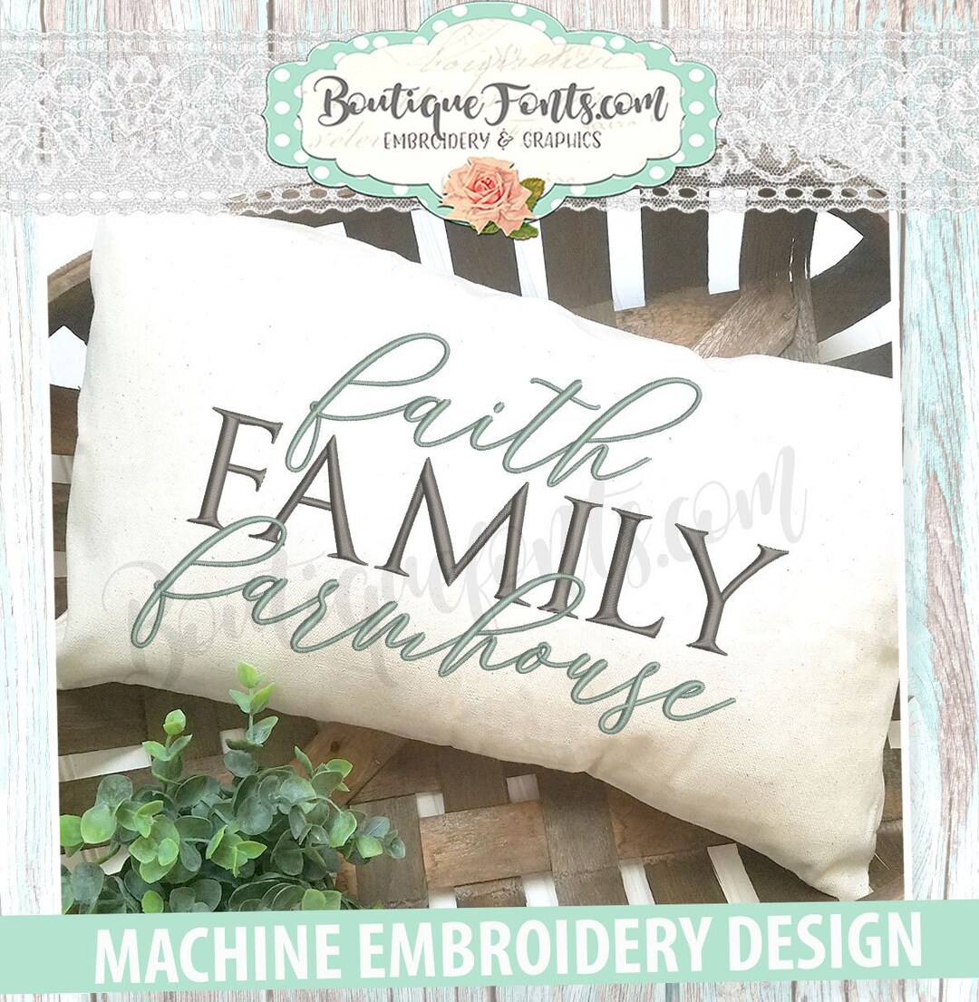 Faith Family Farmhouse Embroidery Design - Instant Download - Etsy