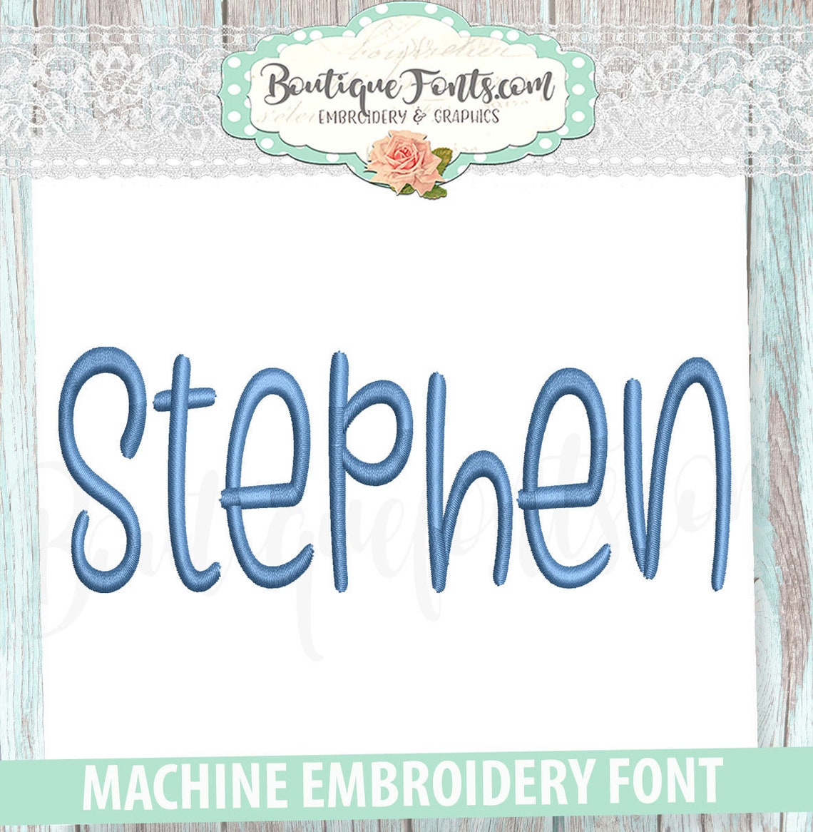 Stephen Embroidery Font Set Instant Download | Etsy