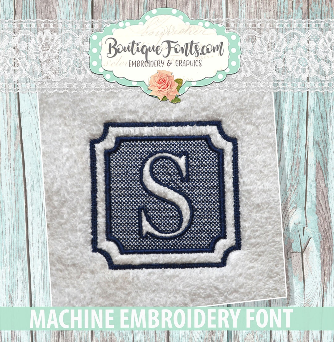 Embossed Embroidery Monogram Font - Instant Download - Etsy