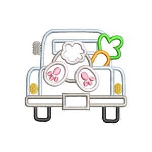 Easter Bunny Truck Applique Embroidery Design - Instant Download - Etsy