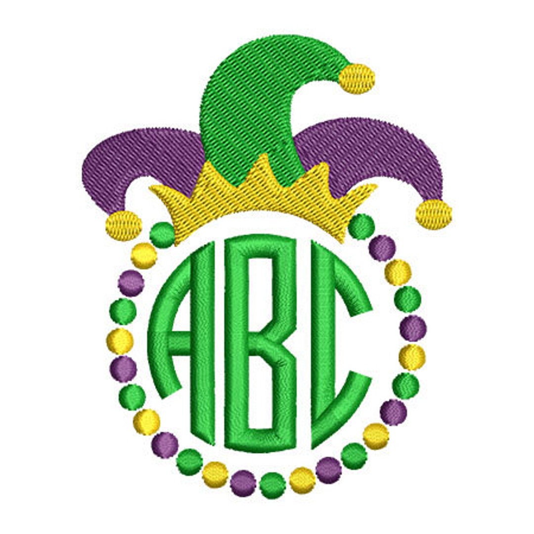 Jester Hat Monogram Frame Embroidery Design - Instant Download - Etsy