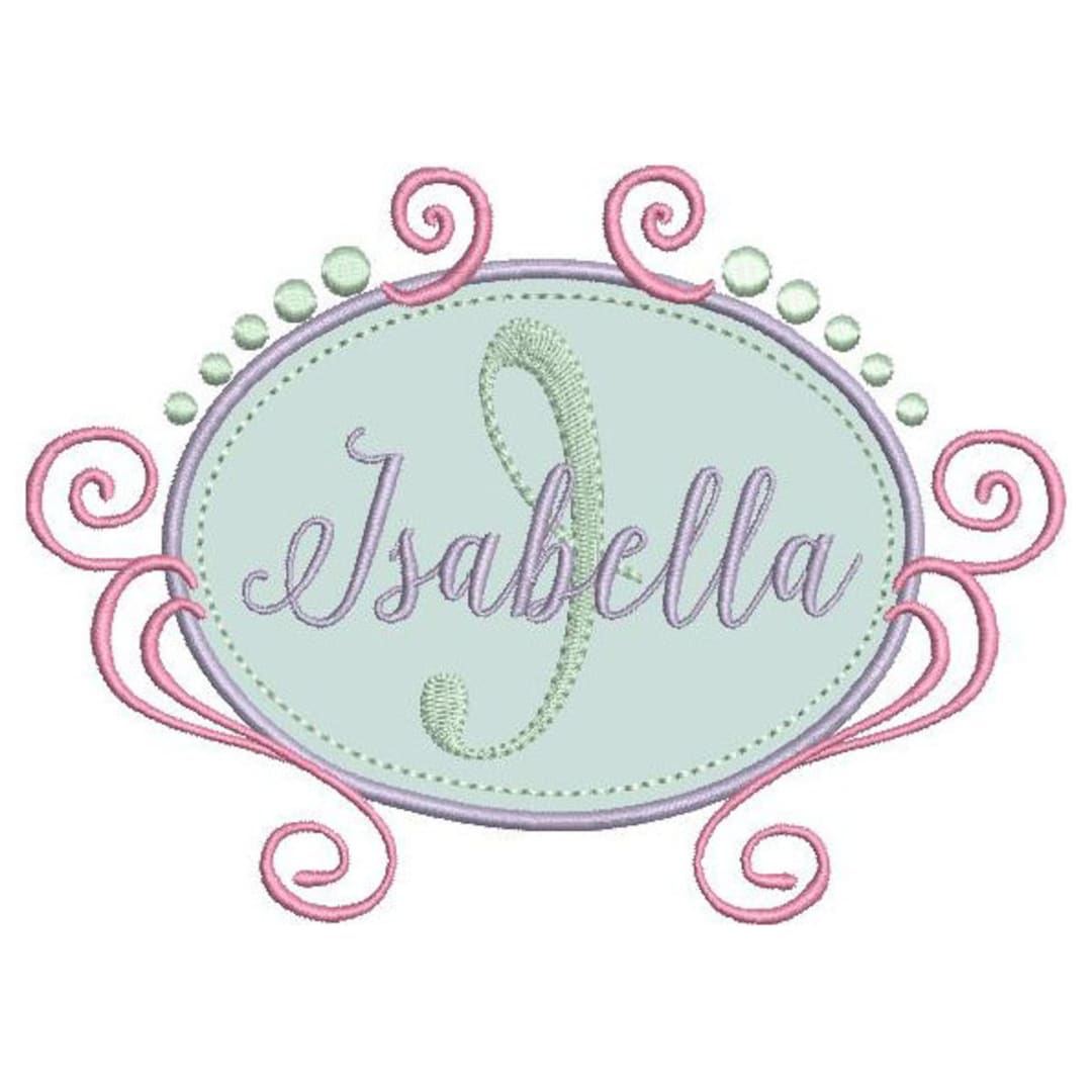 Isabella Monogram Frame Applique Embroidery Design - Instant Download ...