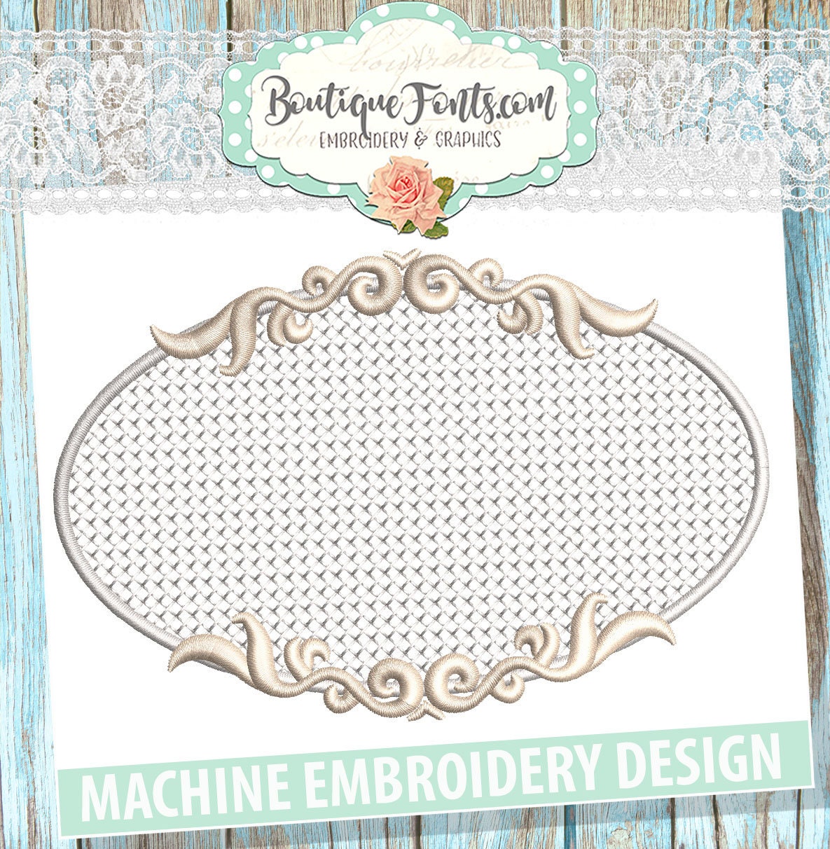 Embossed Scroll Frame Embroidery Monogram Frame - Instant Download - Etsy