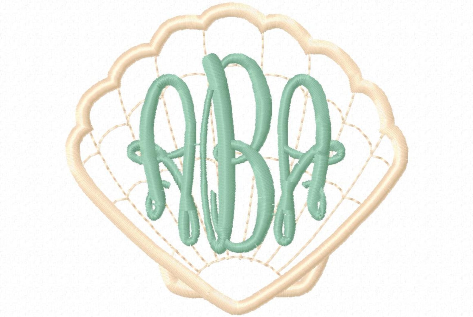 Seashell Monogram Frame Applique Embroidery Design Instant - Etsy