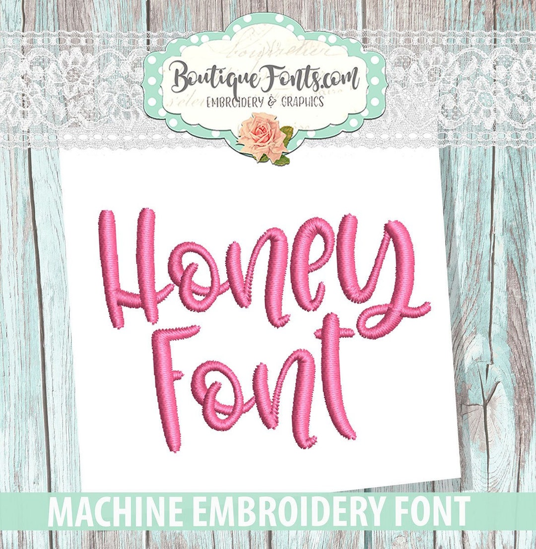 Honey Machine Embroidery Font - INSTANT DOWNLOAD - Etsy