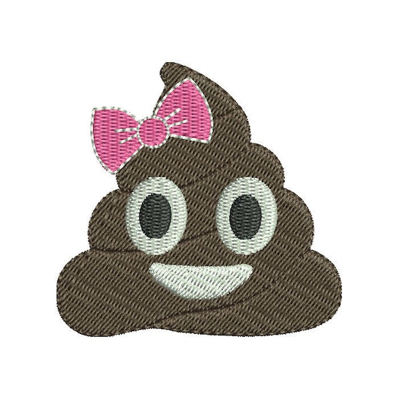 Mini Poop Emoji With Bow Embroidery Design Set Instant - Etsy