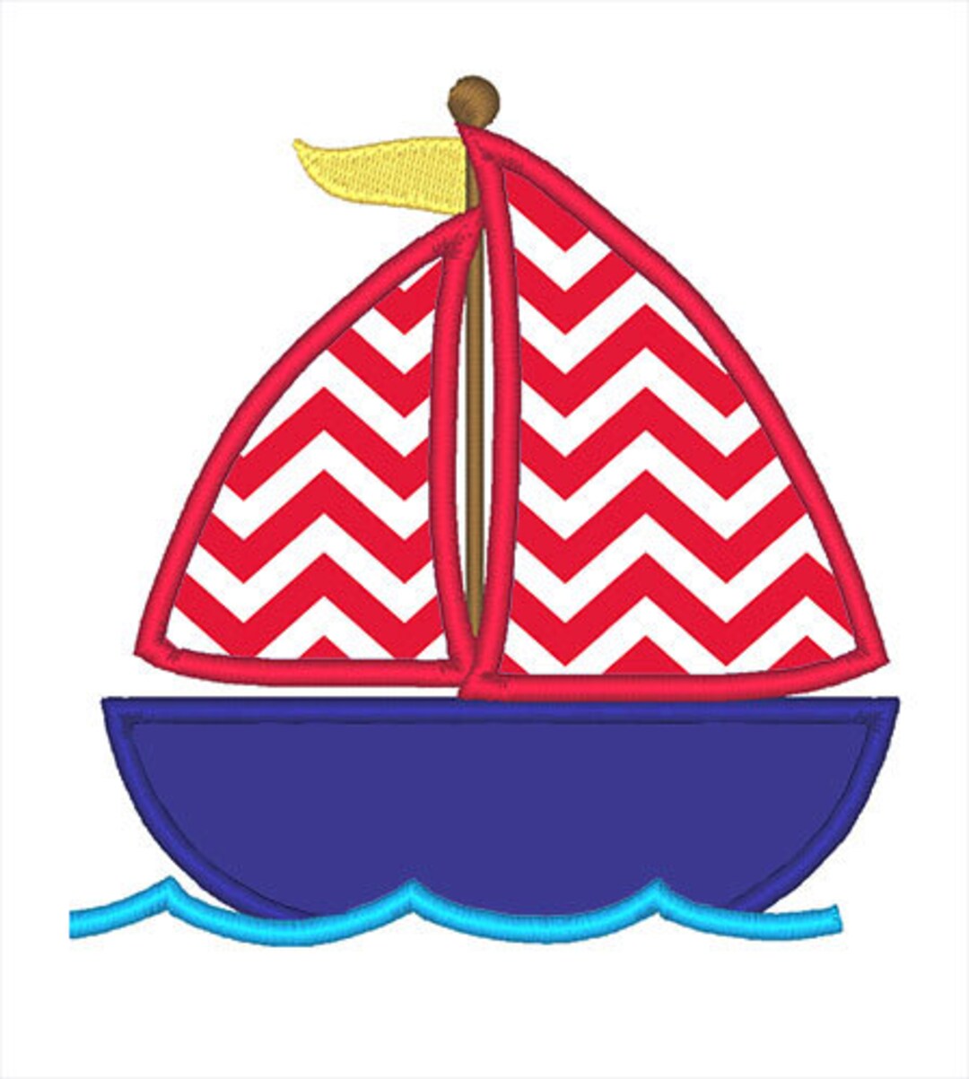 Sailboat Applique - Instant Download - Etsy