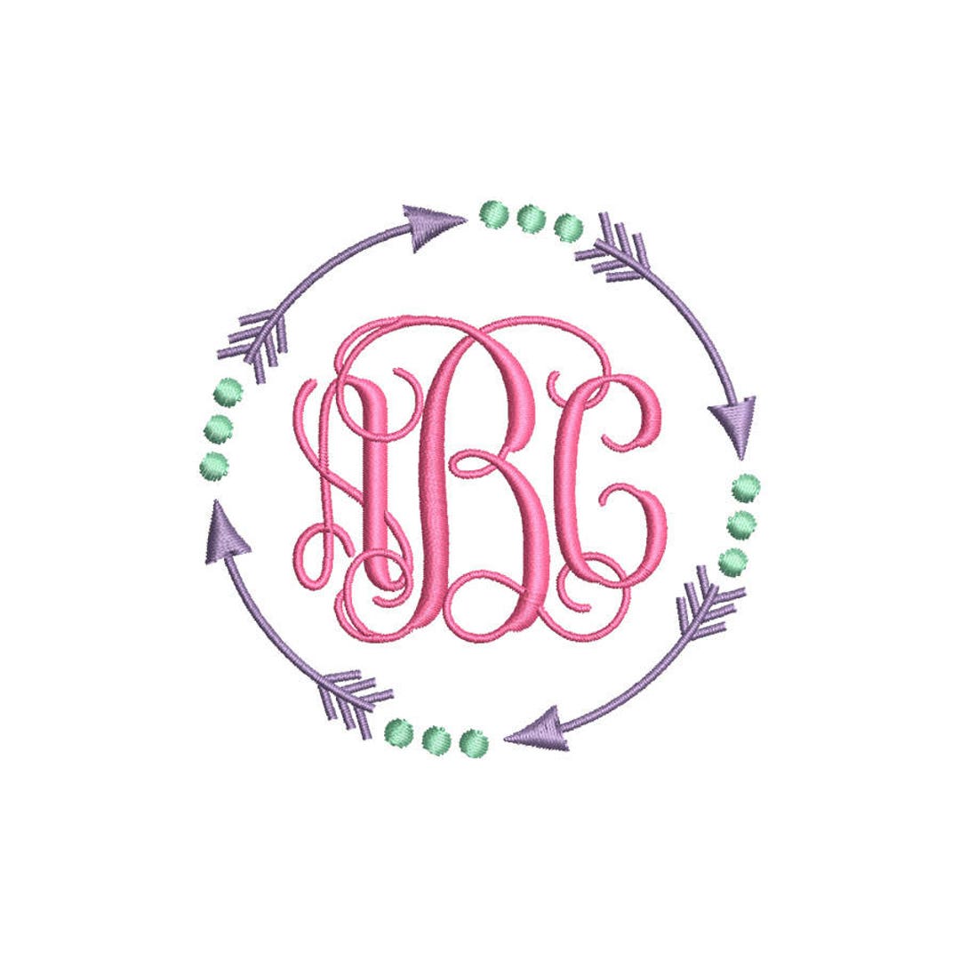 Arrow Circle Monogram Frame Embroidery Design Instant Download - Etsy
