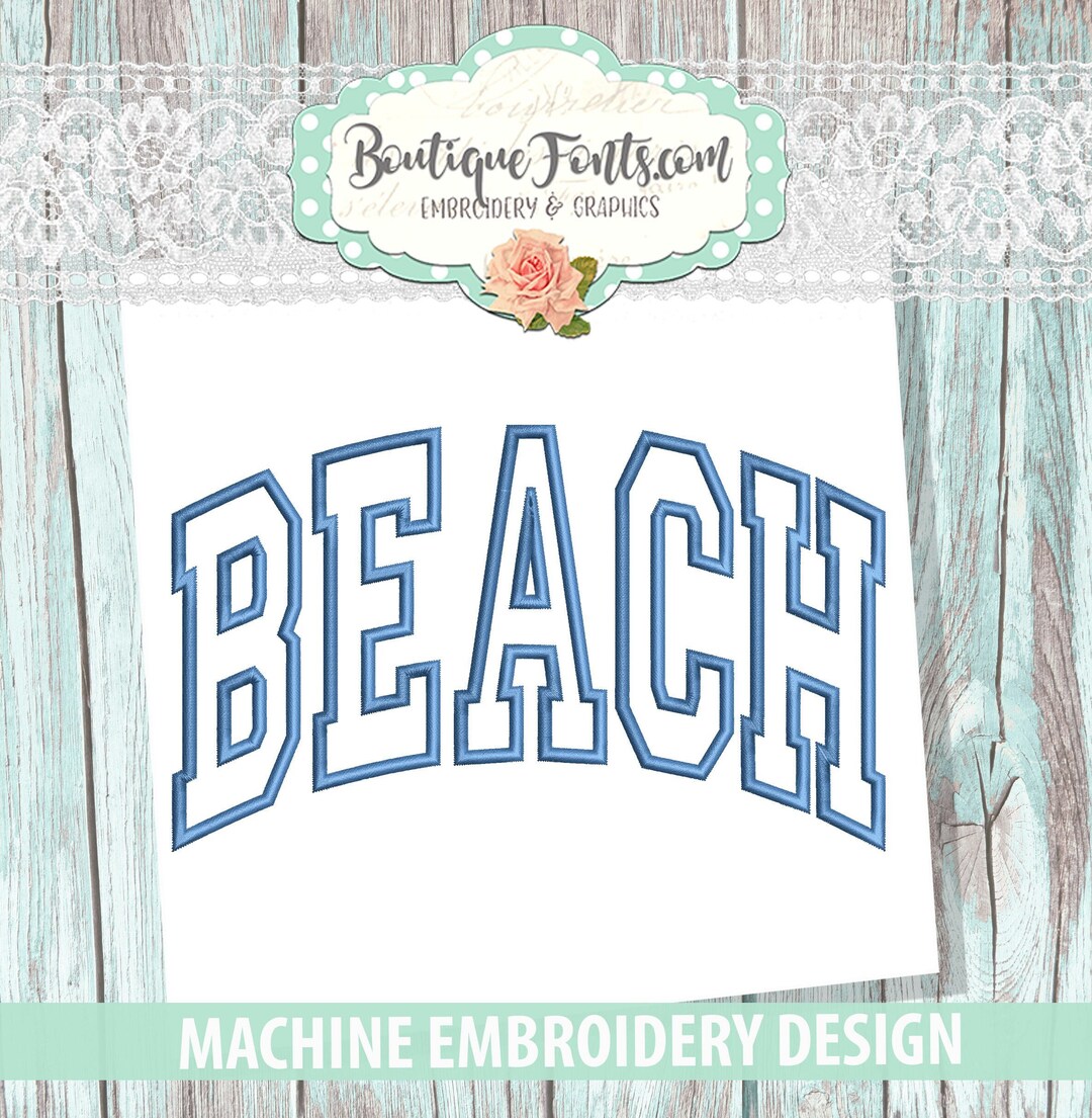 Beach Applique Machine Embroidery Design - Instant Download - Etsy