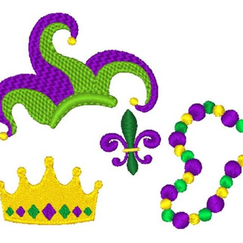 Mardi Gras Minis Embroidery Design Set Instant Download - Etsy
