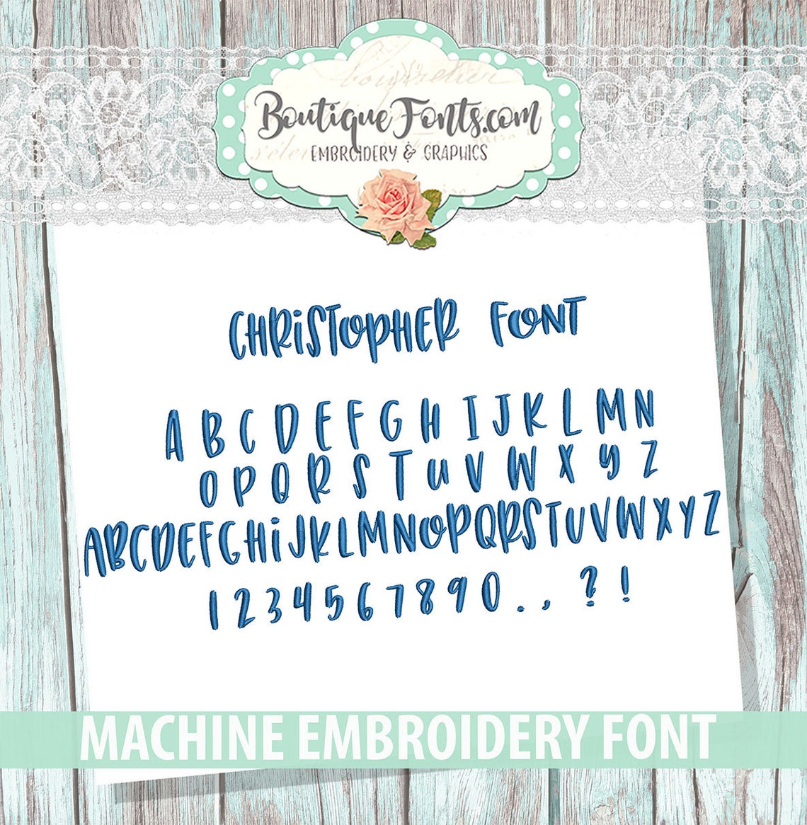 Christopher Machine Embroidery Font INSTANT DOWNLOAD | Etsy