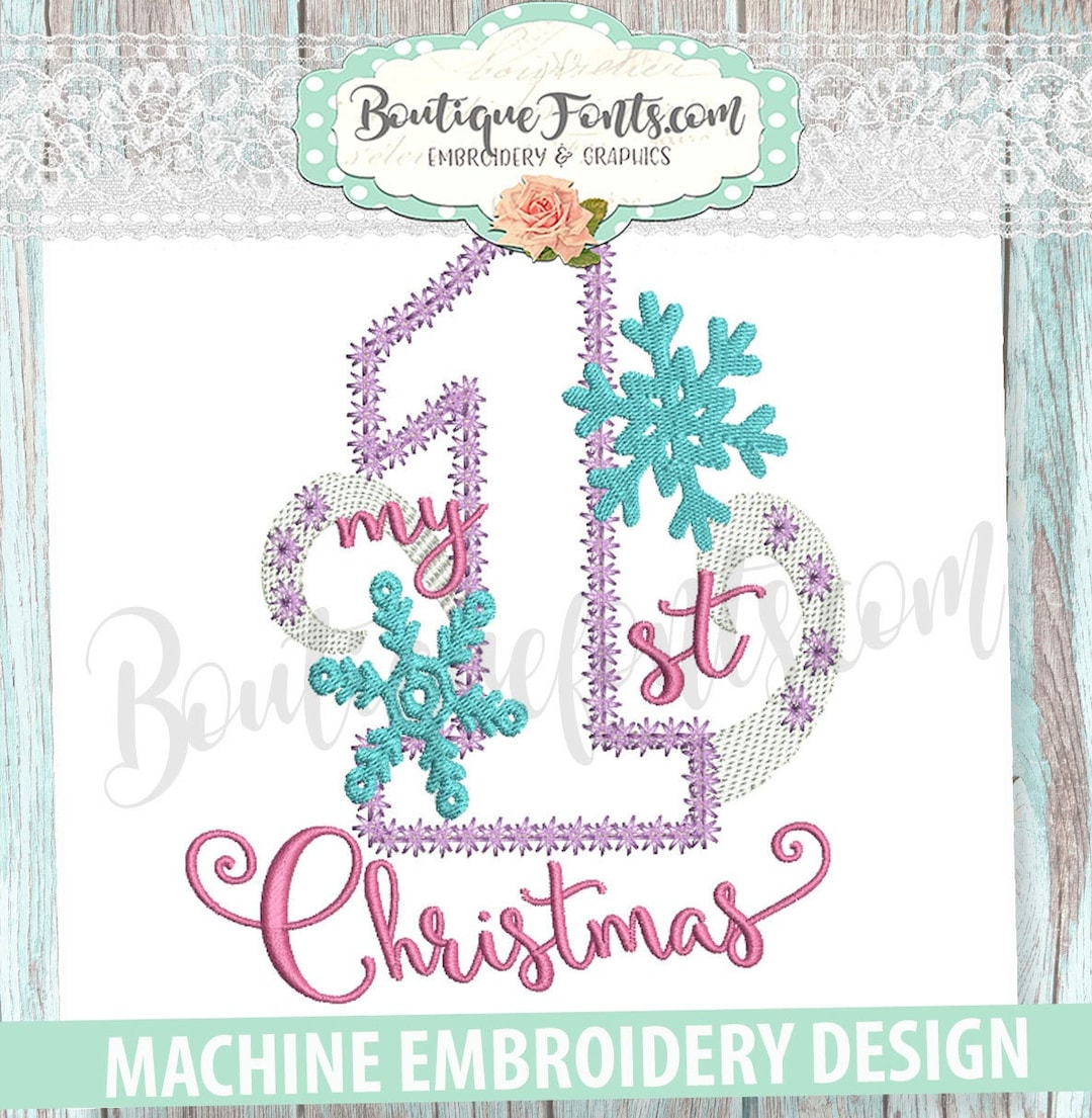 My First Christmas Embroidery Design - Instant Download - Etsy