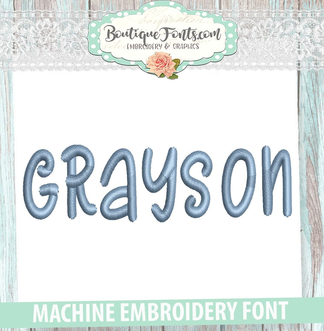 Grayson Embroidery Font Set - Instant Download - Etsy