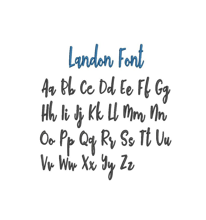 Landon Machine Embroidery Font Set Instant Download - Etsy