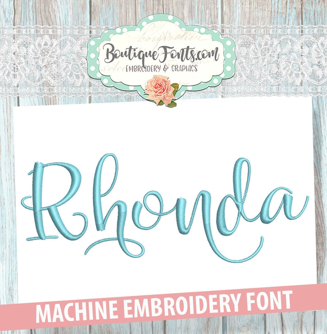 Rhonda Machine Embroidery Font Set Instant Download - Etsy