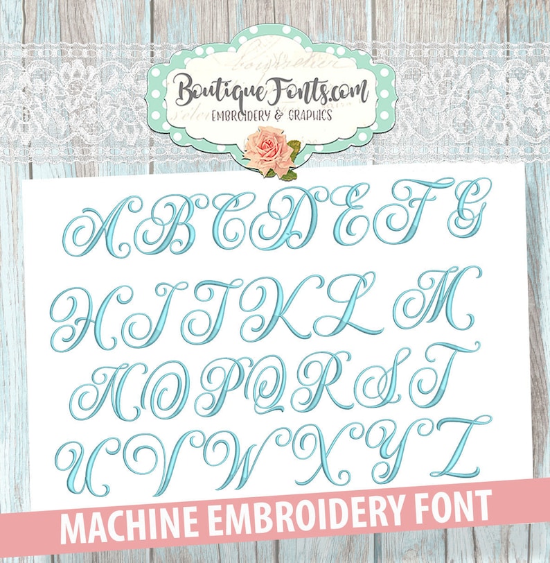 Script Monogram Machine Embroidery Font Set Instant Download | Etsy