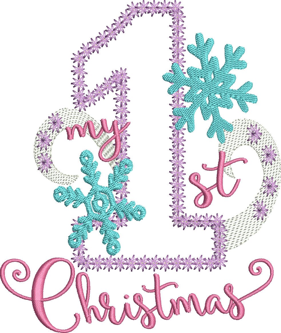 My First Christmas Embroidery Design - Instant Download - Etsy