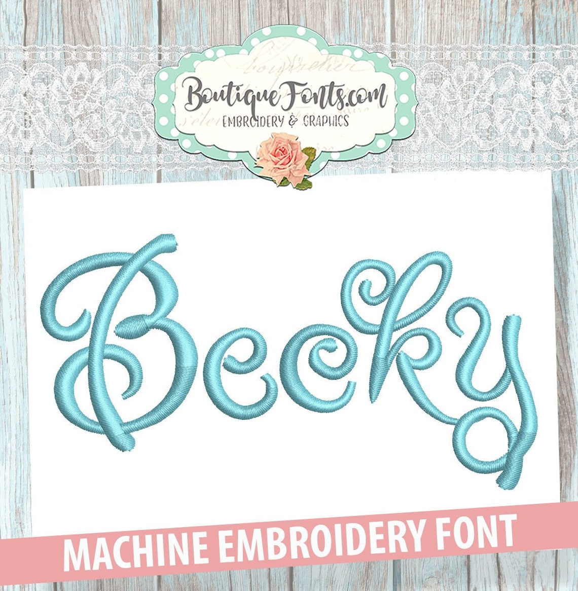 Becky Machine Embroidery Font Set Instant Download - Etsy