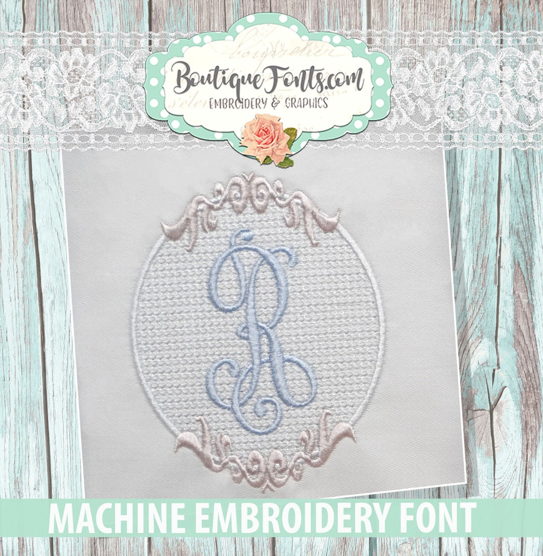 Heirloom Monogram Scroll Embroidery Font Set - Instant Download - Etsy