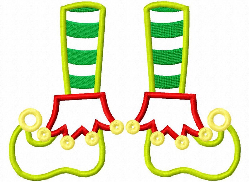 Elf Feet Applique Embroidery Design Set - Instant Download - Etsy