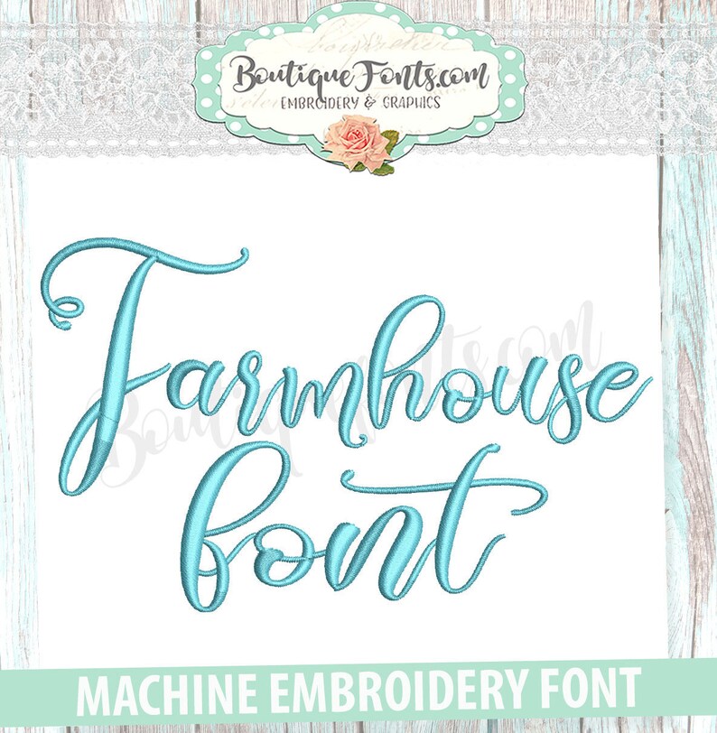 Farmhouse Script Font Machine Embroidery Font Set Instant Download - Etsy