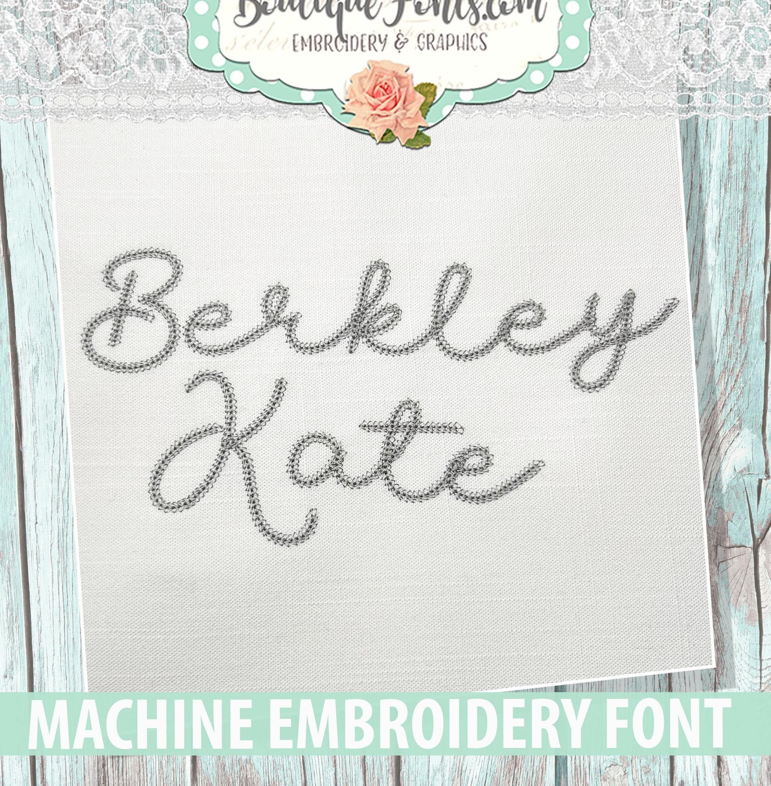 Berkley Kate Chain Script Font Machine Embroidery Font Set - Instant ...