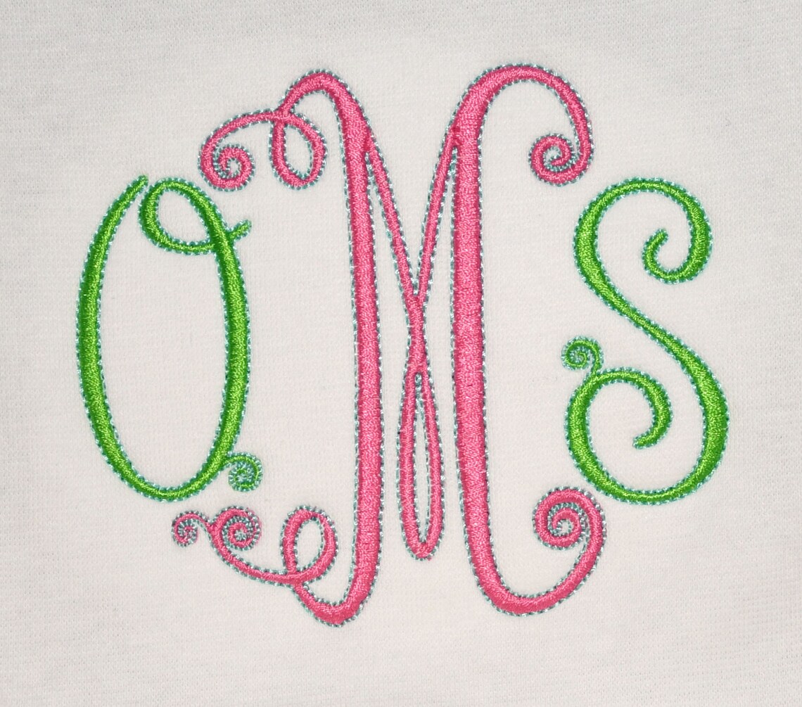 Swirly Monogram Embroidery Font Set - Instant Download - Etsy