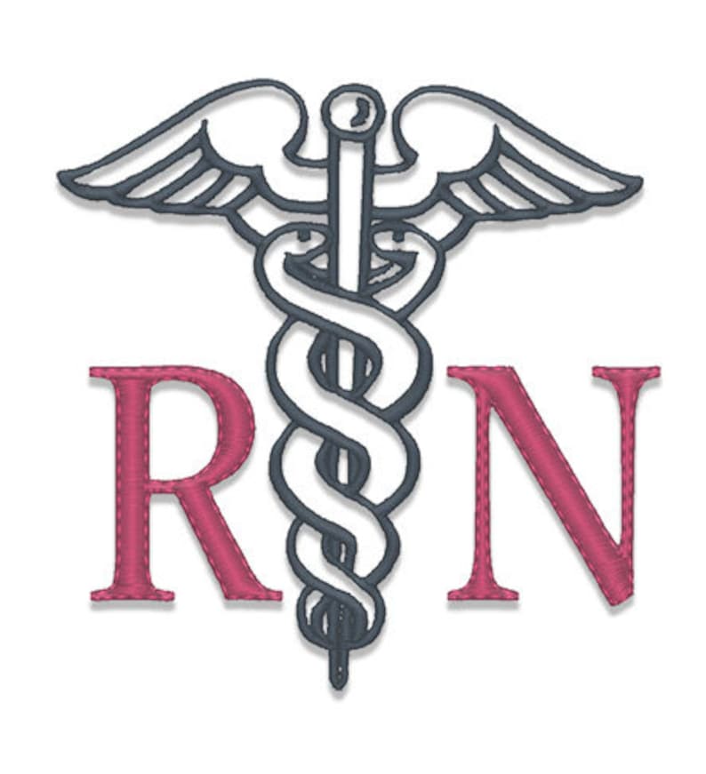 Caduceus RN Embroidery Design - Instant Download - Etsy
