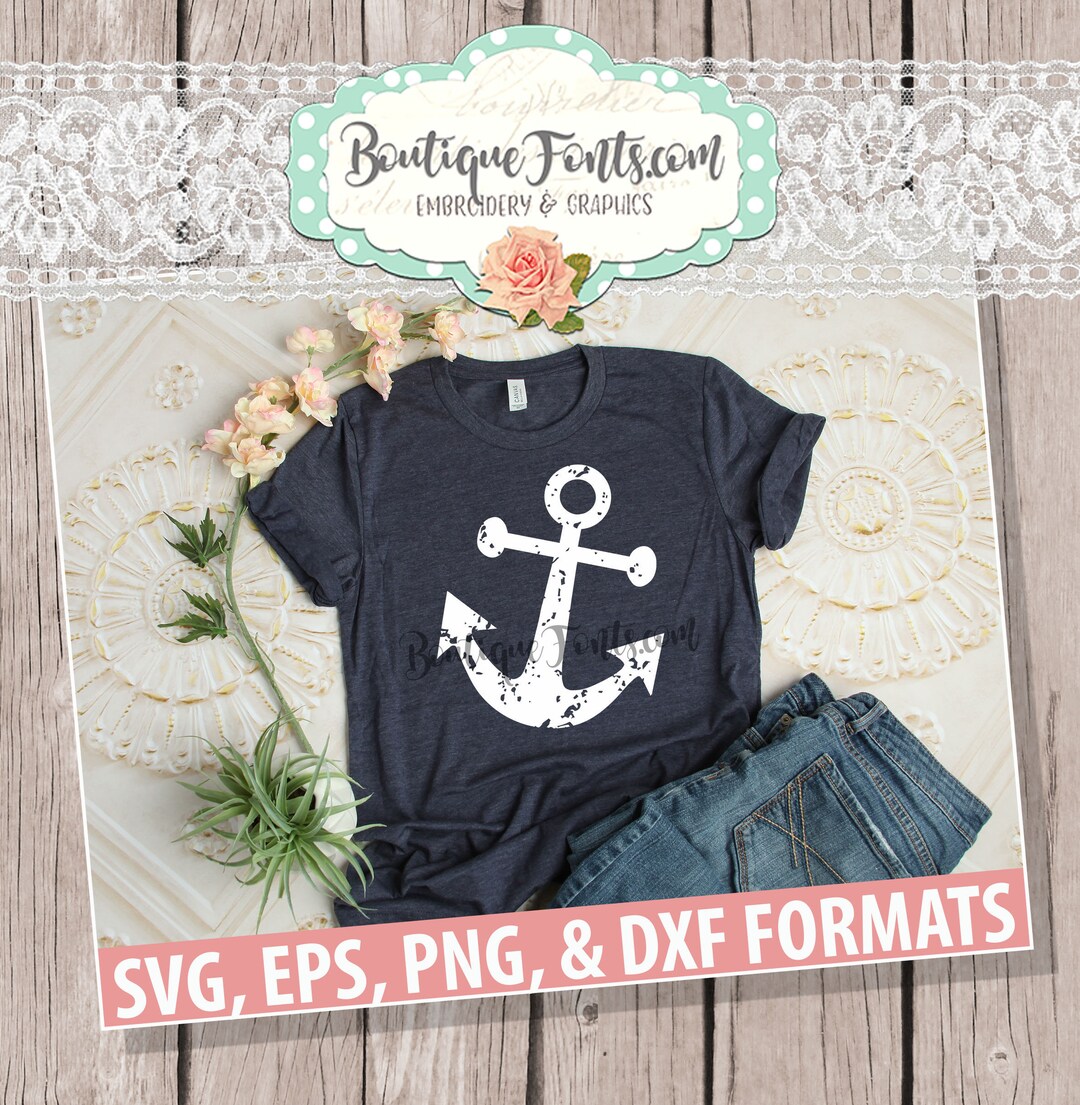 Distressed Anchor SVG Cut File - Instant Download - Etsy