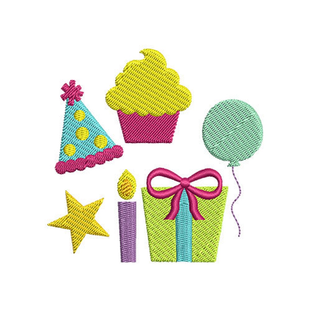Birthday Minis Embroidery Design Set - Instant Download - Etsy