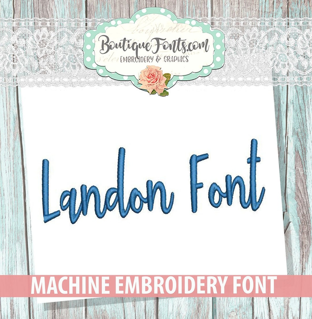Landon Machine Embroidery Font Set - Instant Download - Etsy